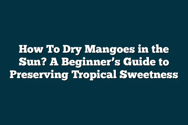 How To Dry Mangoes in the Sun? A Beginner’s Guide to Preserving ...