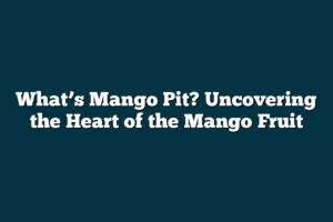 What’s Mango Pit? Uncovering the Heart of the Mango Fruit ...