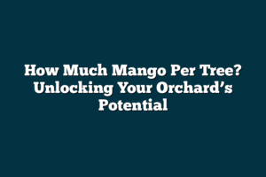 How Much Mango Per Tree? Unlocking Your Orchard’s Potential ...